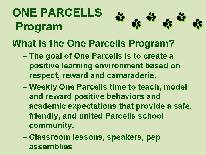 Welcome 6 th Grade Parents Parcells Middle School