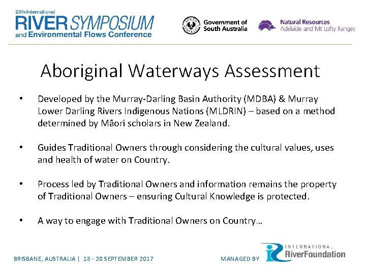 Taking the time Incorporating Aboriginal engagement into water