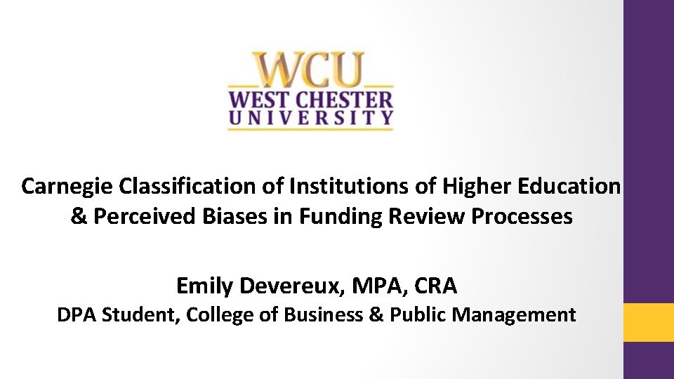 Carnegie Classification of Institutions of Higher Education Perceived