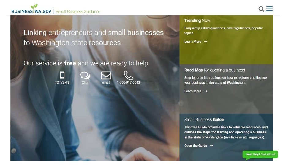 Supported by Washington states Small Business Liaison Team