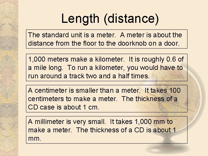Metric Units of Length Mass and Capacity Lesson