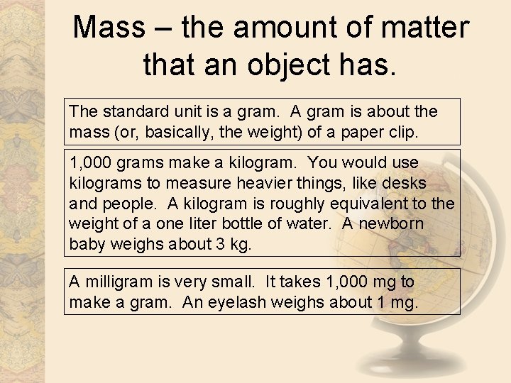 Metric Units of Length Mass and Capacity Lesson