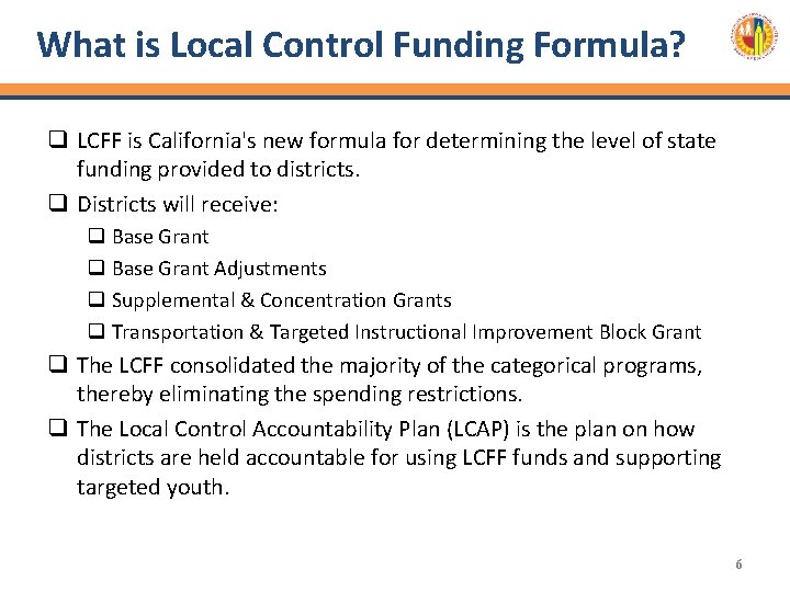 School Finance 101 2015 2016 Presented by School