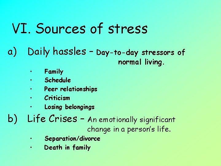 Stress Depression and Suicide I Stress The bodys