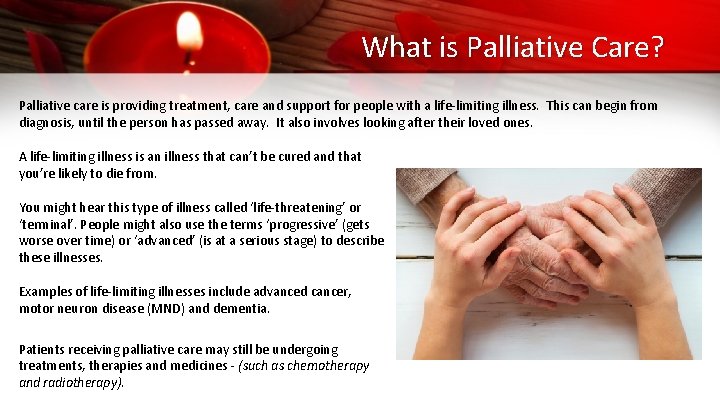 Palliative Care Student Sessions Developed by David Mc