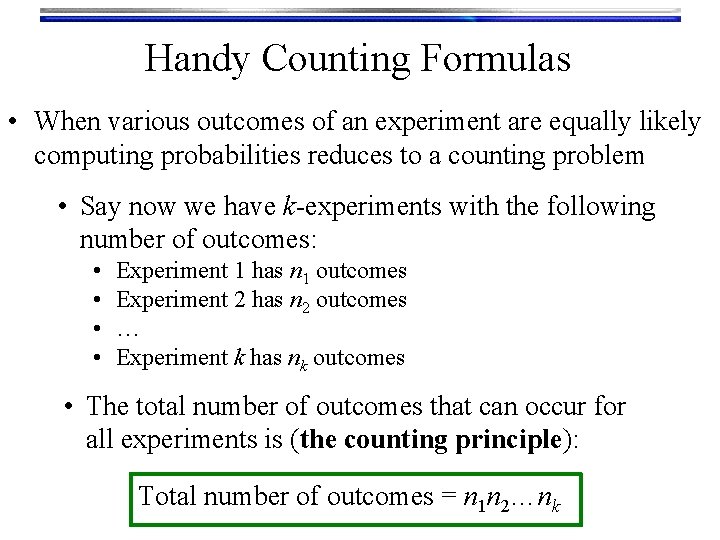 Important Probability Distributions 1 Permutations and Combinations Handy