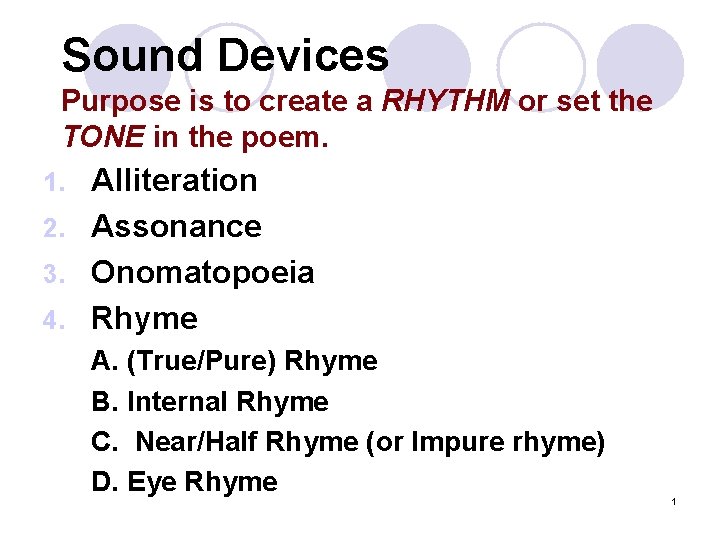 Sound Devices Purpose is to create a RHYTHM