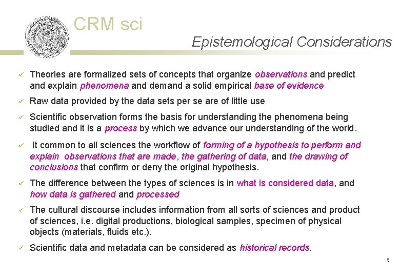 CRMsci the Scientific Observation Model Martin Doerr Chryssoula