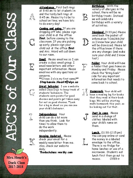 Attendance First bell rings at 8 40 am