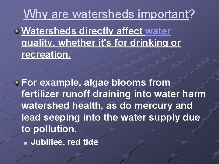Watersheds Key Terms 1 2 3 4 5