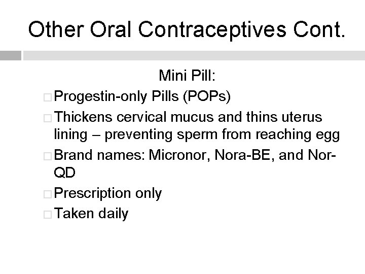 HORMONAL METHODS OF CONTRACEPTION Created By Jason Barber