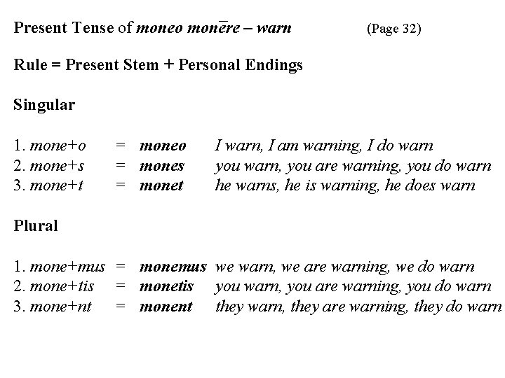 Verbs 1 Irregular must be memorized a sum