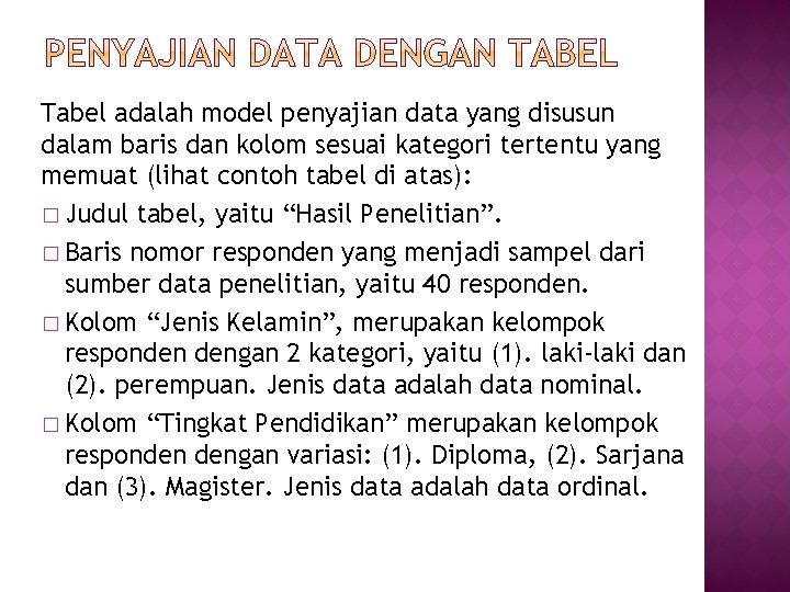 DATA DAN HIPOTESIS DATA AND HYPOTHESIS MATA KULIAH