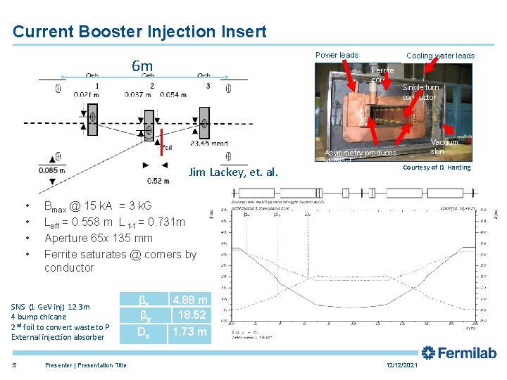 Booster Injection girder and foils David Johnson and