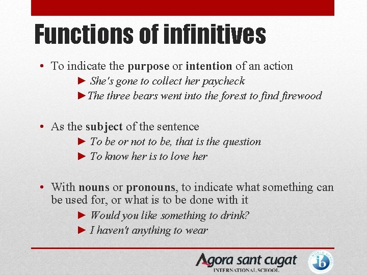 Use of infinitive Pol Obach Henry Stassart What