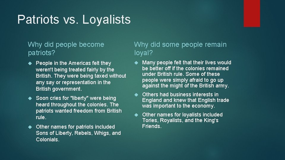 The War Begins THE START OF THE REVOLUTIONARY