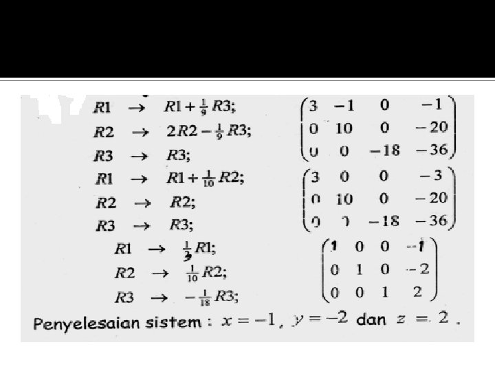 Aljabar Linear Pertemuan 7 Penyelesaian Persamaan Linear Metode