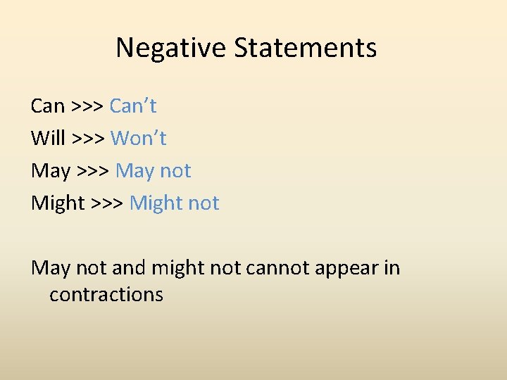 Modal Verbs Can May Might Will Modals never