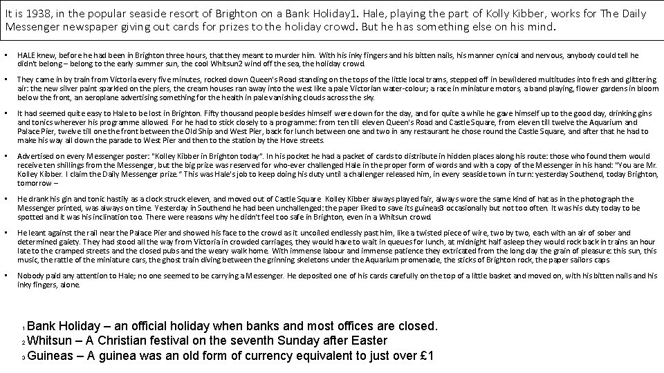 English Language Paper 1 Brighton Rock SECTION A