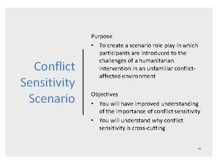 Welcome Conflict Sensitivity Training Workshop 4 6 September