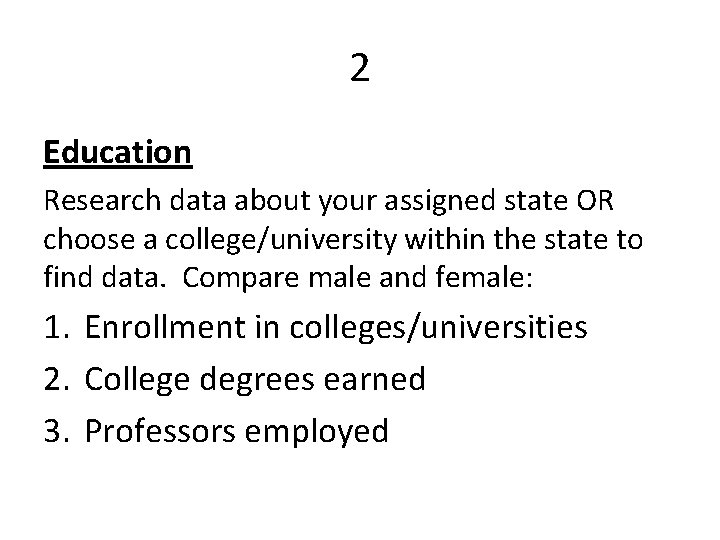 Gender Inequality in the United States Content Objective