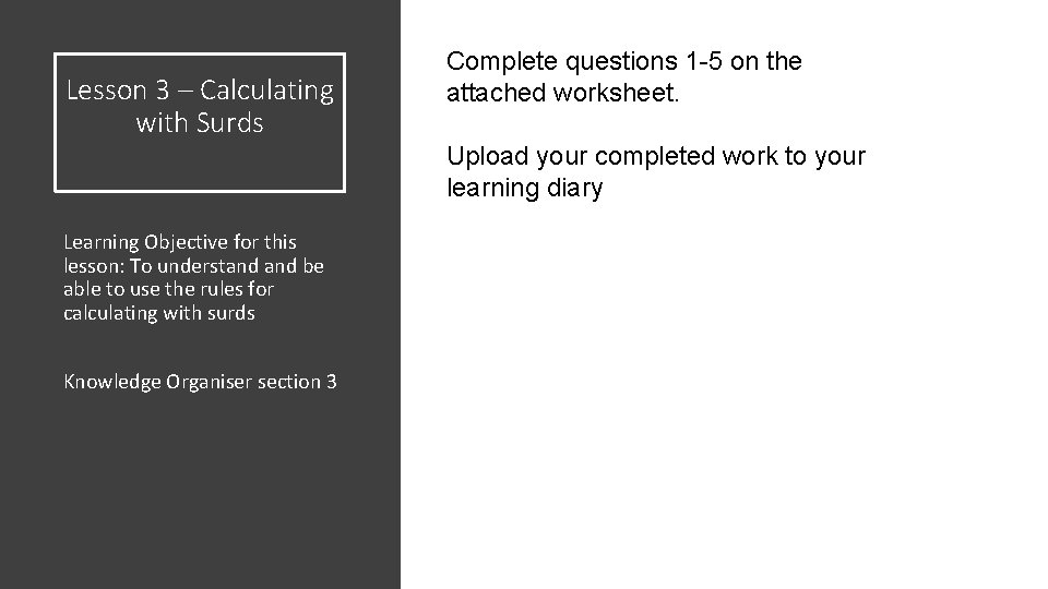 Year 9 Maths Summer Term 1 Fortnight beginning
