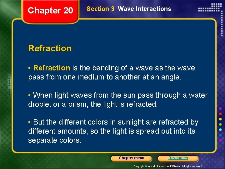 Chapter 20 Section 1 The Nature of Waves