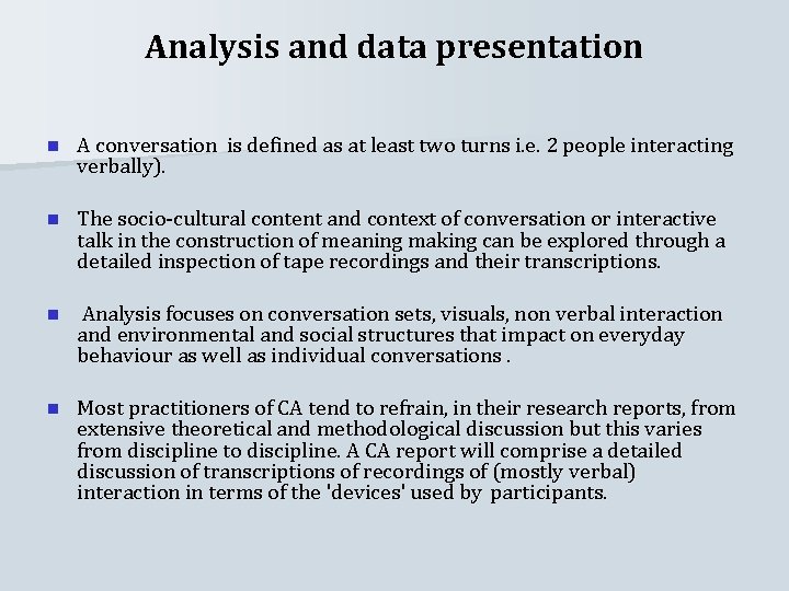 Qualitative Data Analysis An introduction Carol Grbich Chapter