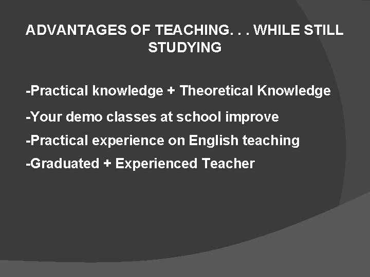 THE ENGLISH TEACHING EXPERIENCE BY RAL ARANO PERSONAL