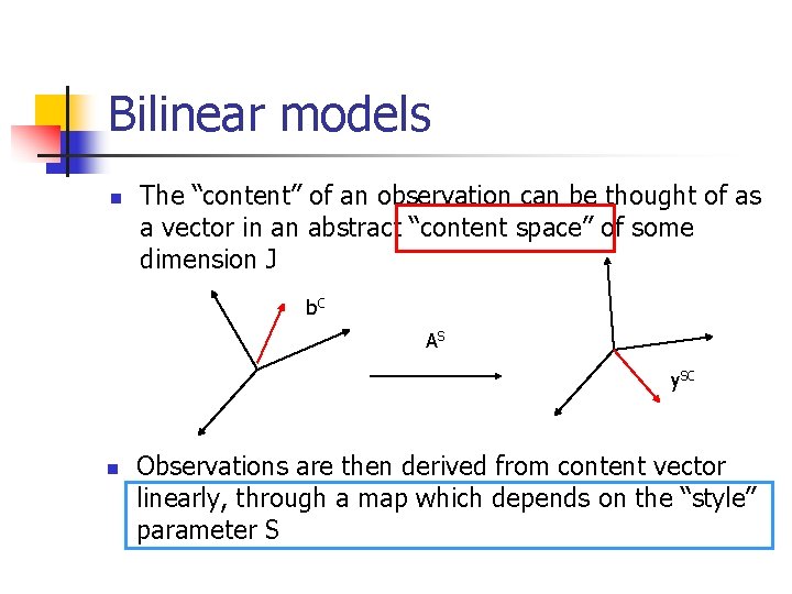 Bilinear models and Riemannian metrics for motion classification