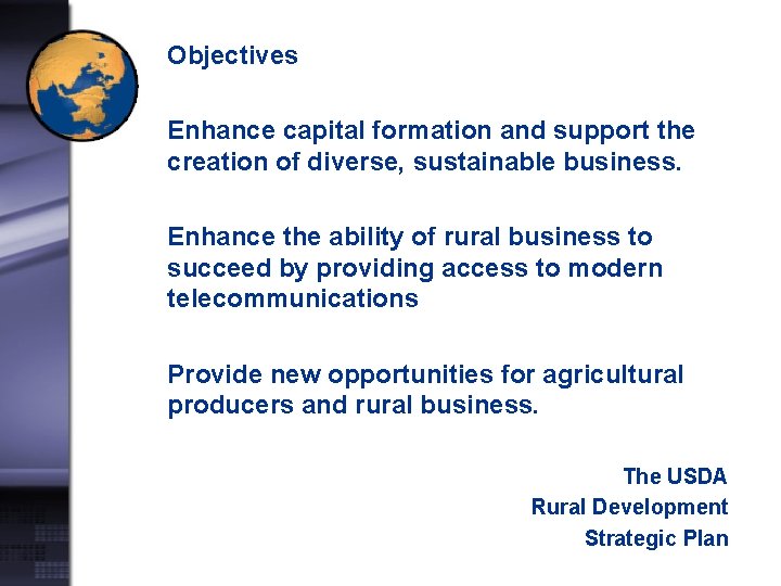 Goals and Objectives Sustainable Rural Development Discussion Here