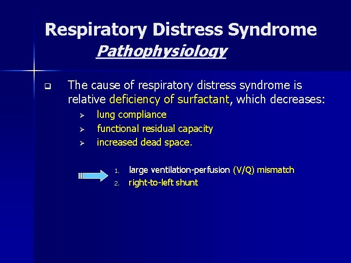 Respiratory Distress Syndrome or Hyaline Membrane Disease Dr
