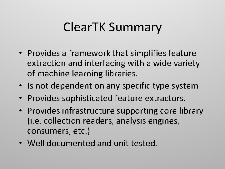 Clear TK A Framework for Statistical Biomedical Natural