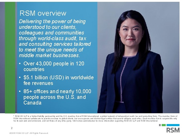 2016 RSM US LLP All Rights Reserved Introductions