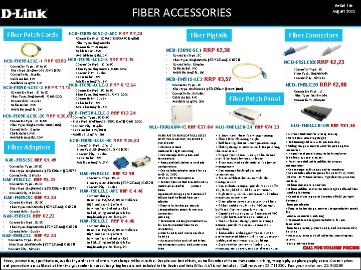 Retail File August 2021 Dlink Structured Cabling Line