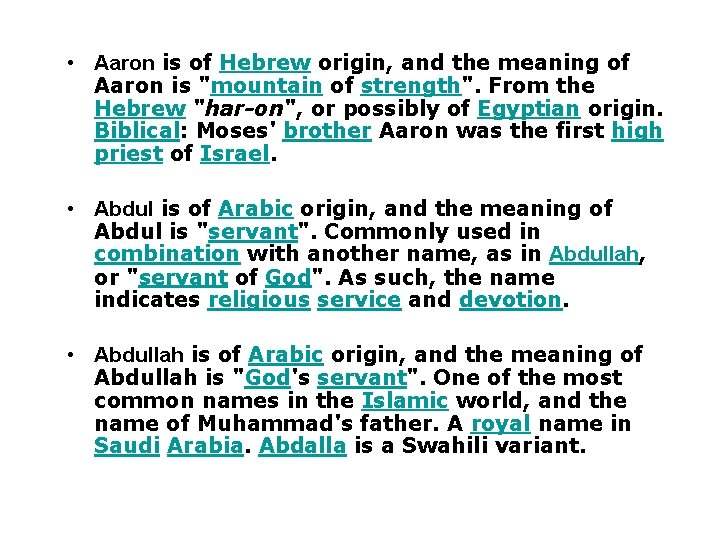 Names and Terms in English Meaning and Origin