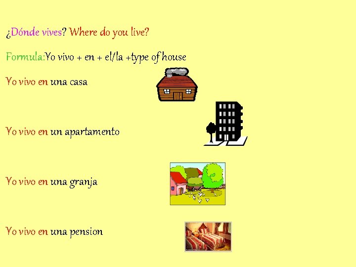 Dnde vives Where do you live Formula Yo