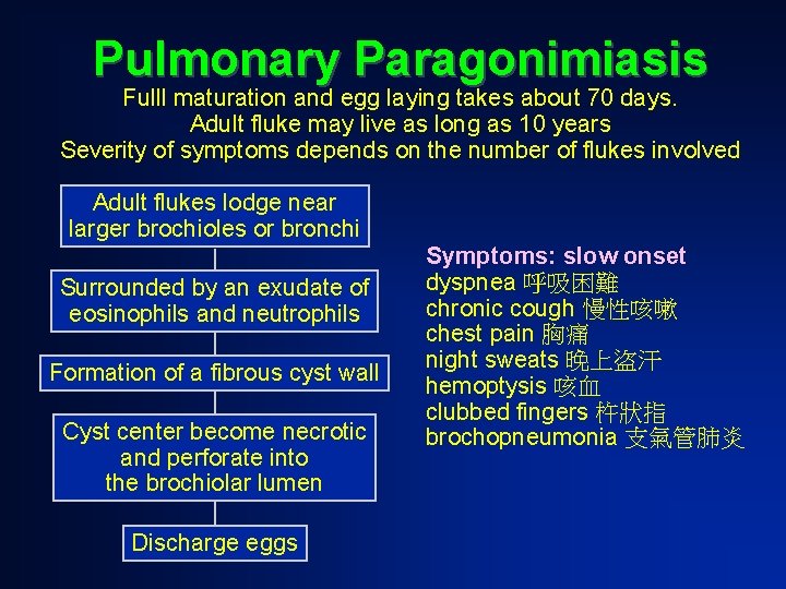 Paragonimus spp Pargonimiasis Pulmonary distomiasis Oriental lungfluke ...