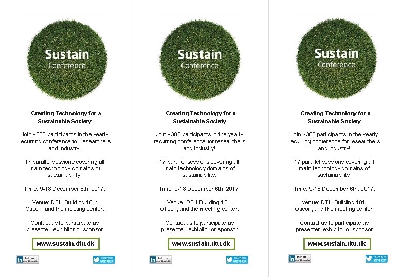 Creating Technology for a Sustainable Society Join 300