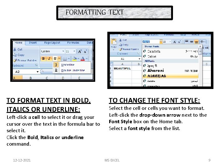 1 INDEX INTRODUCTION TO EXCEL OVERVIEW OF EXCEL