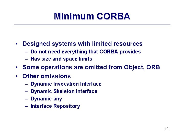New features in CORBA 3 0 Niall Stapley