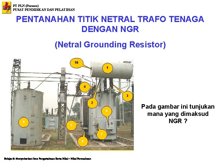 PT PLN Persero PUSAT PENDIDIKAN DAN PELATIHAN Grounding
