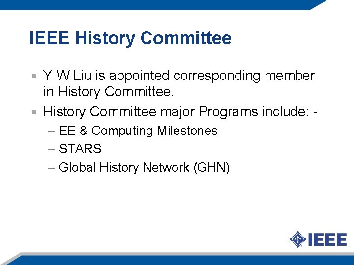 Globalizing Professional Activities Initiative In response to the