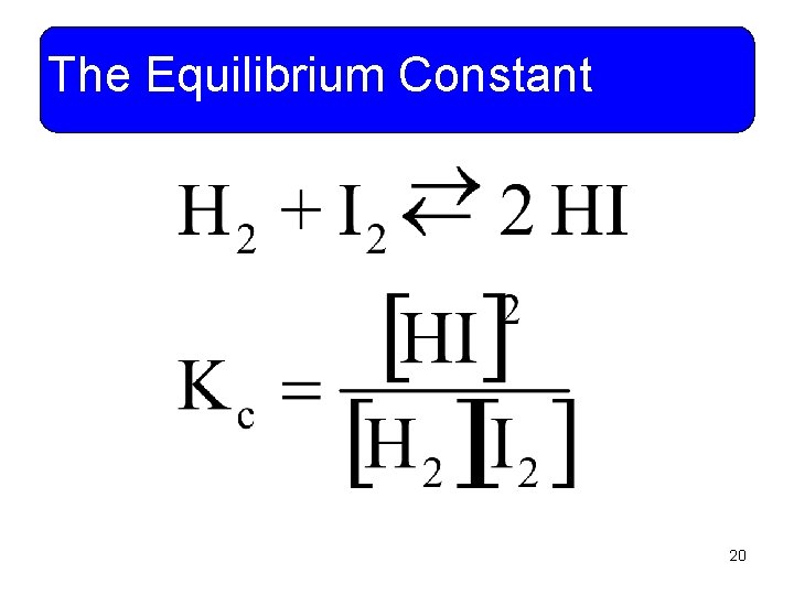 17 Chemical Equilibrium 1 Chapter Goals 1 Basic