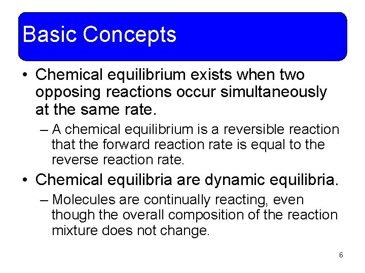 17 Chemical Equilibrium 1 Chapter Goals 1 Basic