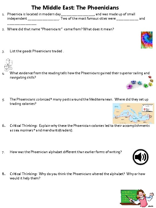 The Phoenicians Essential Question What were the Phoenicians