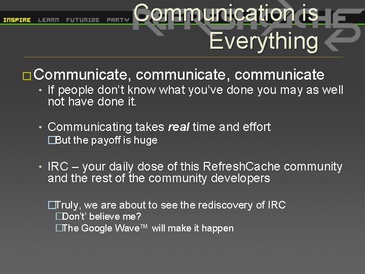 Beyond the Crossroad We are here The future