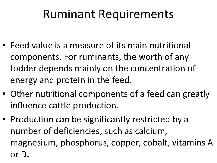 Nutritional Requirements of Ruminant Animals Created by Barrett