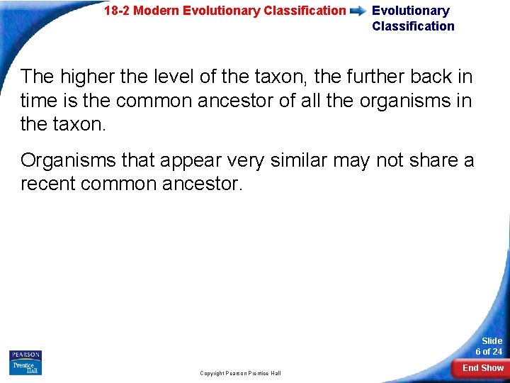 Biology Slide 1 of 24 Copyright Pearson Prentice