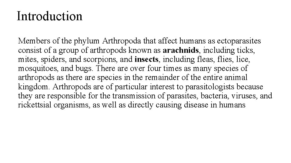 Medical Parasitology 2020 2021 Lab 9 Ectoparasites Introduction